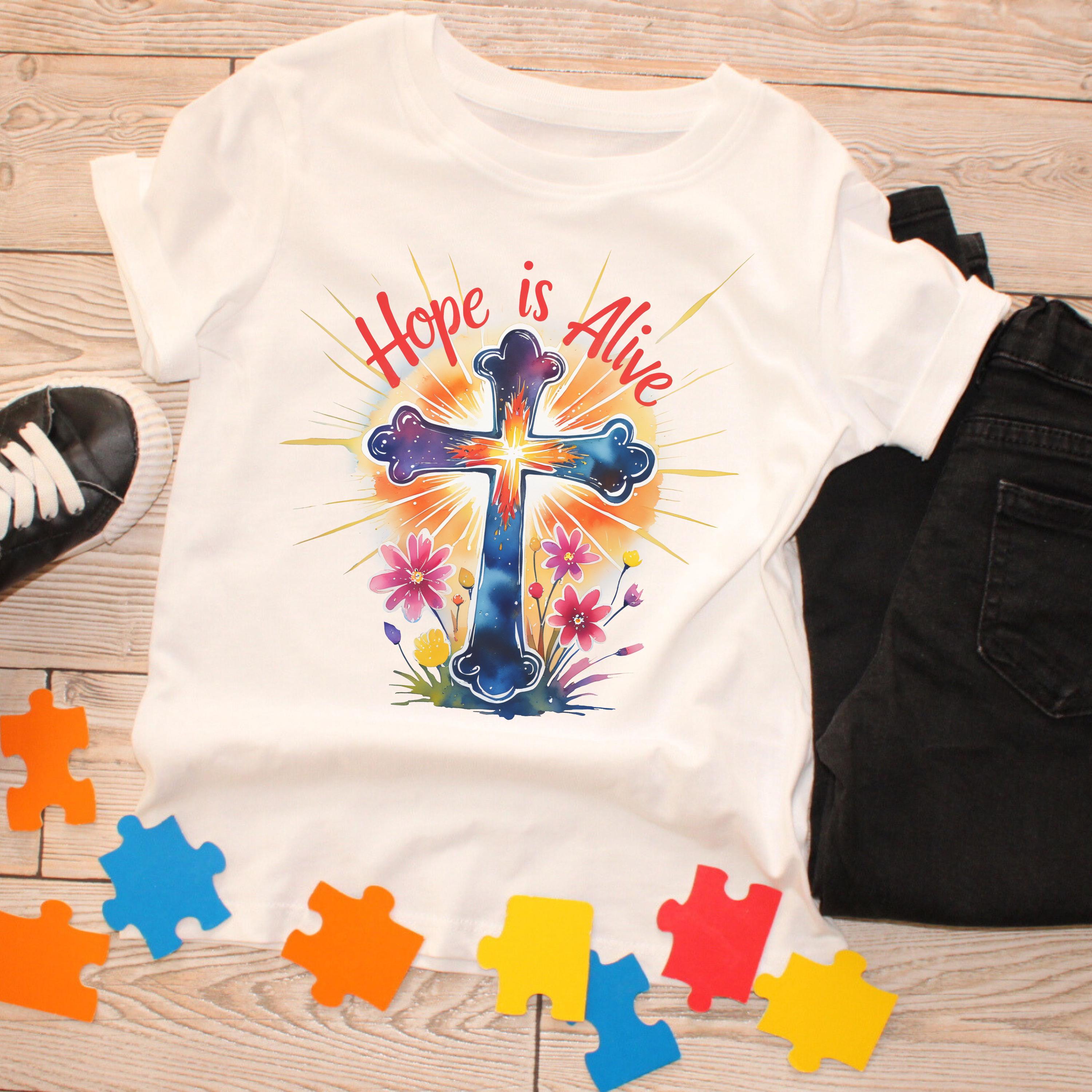 Hope is Alive Cross PNG: Floral Bible Verse Designs (digital Download ...