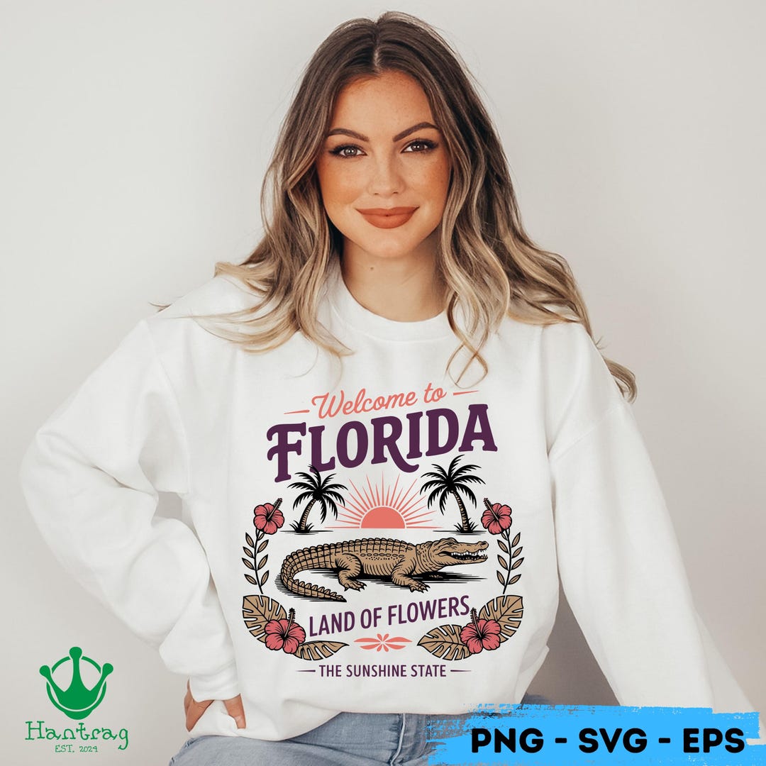 Welcome to Florida SVG, Alligator ,spring Break, Sunshine State, Cricut ...