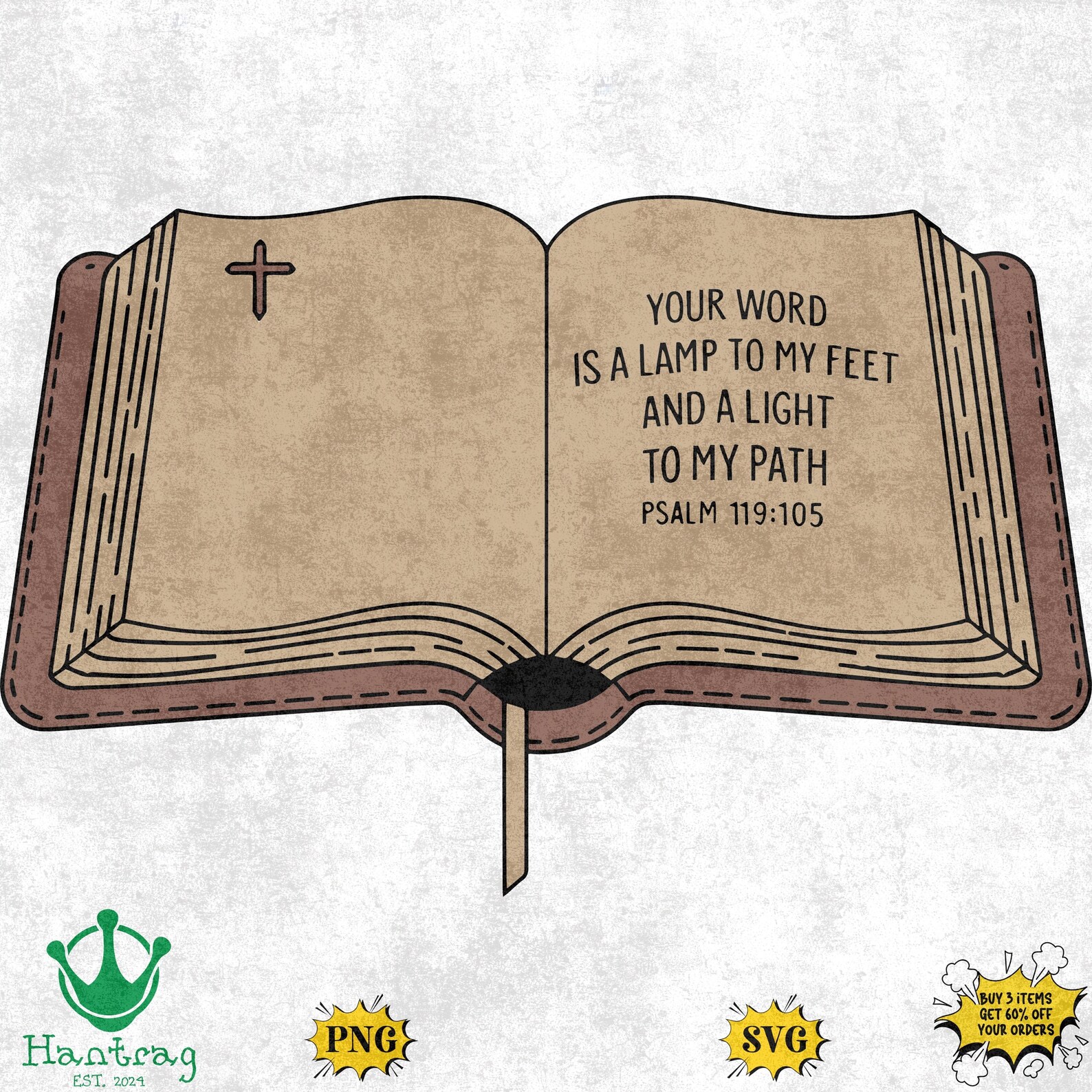 4 DESIGNS, Psalm 119:105, Christian Svg Png, Bible Verse Shirt ...