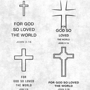 8 DESIGNS, for God so Loved the World PNG SVG, Christian Svg Png, Jesus ...