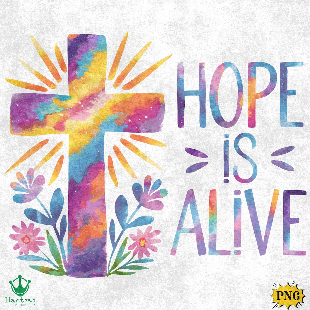 Hope is Alive Cross PNG: Floral Christian Designs (digital Download) - Etsy