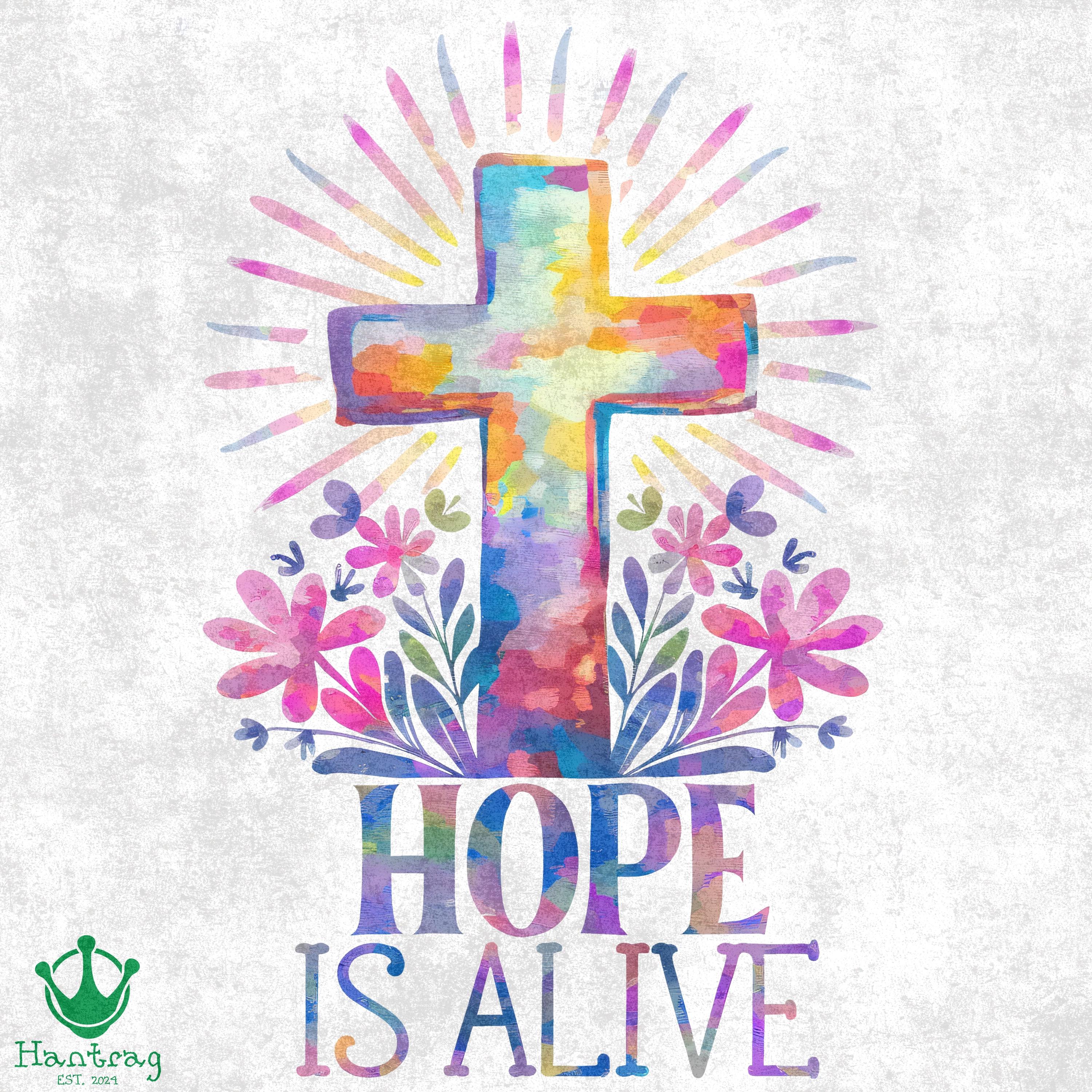 Hope is Alive Cross PNG: Floral Bible Verse Designs (digital Download ...