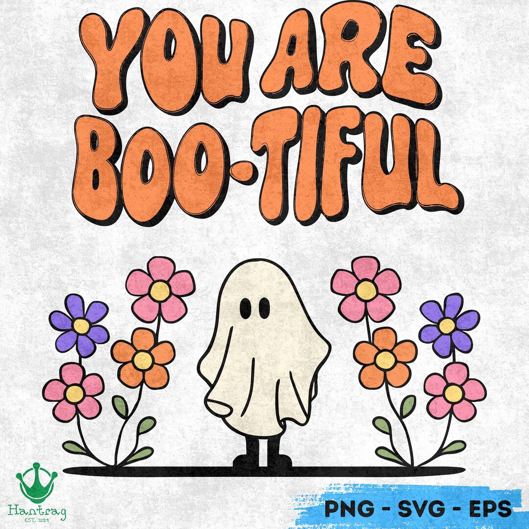 Boo-tiful Ghost SVG: Halloween Clipart, Pumpkin Design (digital Files ...