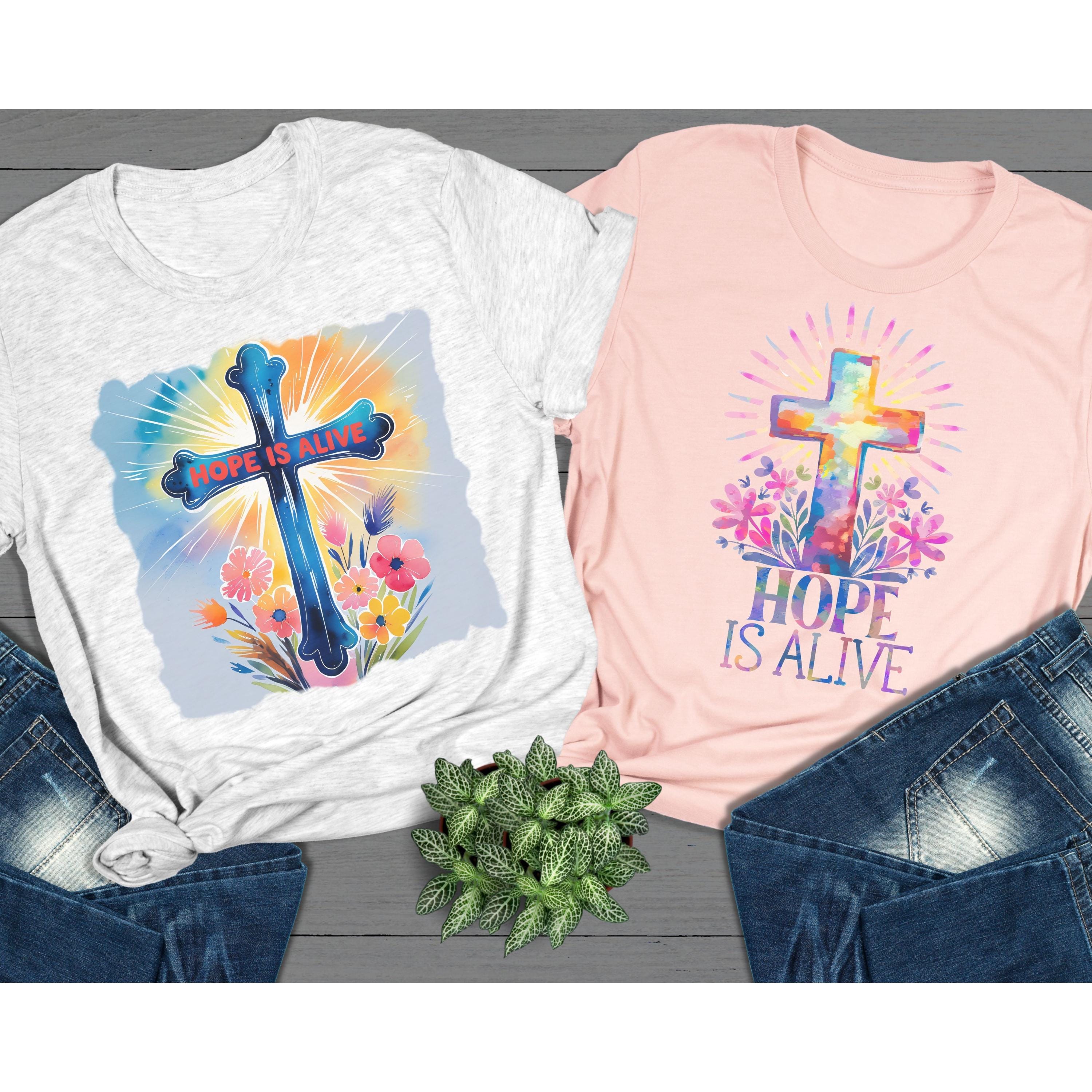 Hope is Alive Cross PNG: Floral Bible Verse Designs (digital Download ...