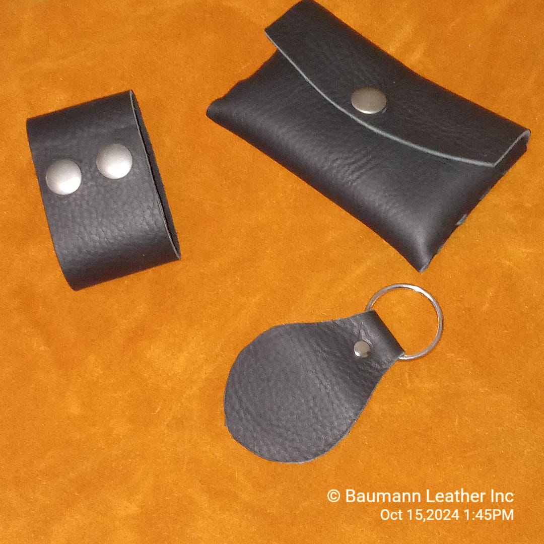 Best Kosher Black Leather Minimalist Wallet on Etsy. Made in America. Includes Matching ...
