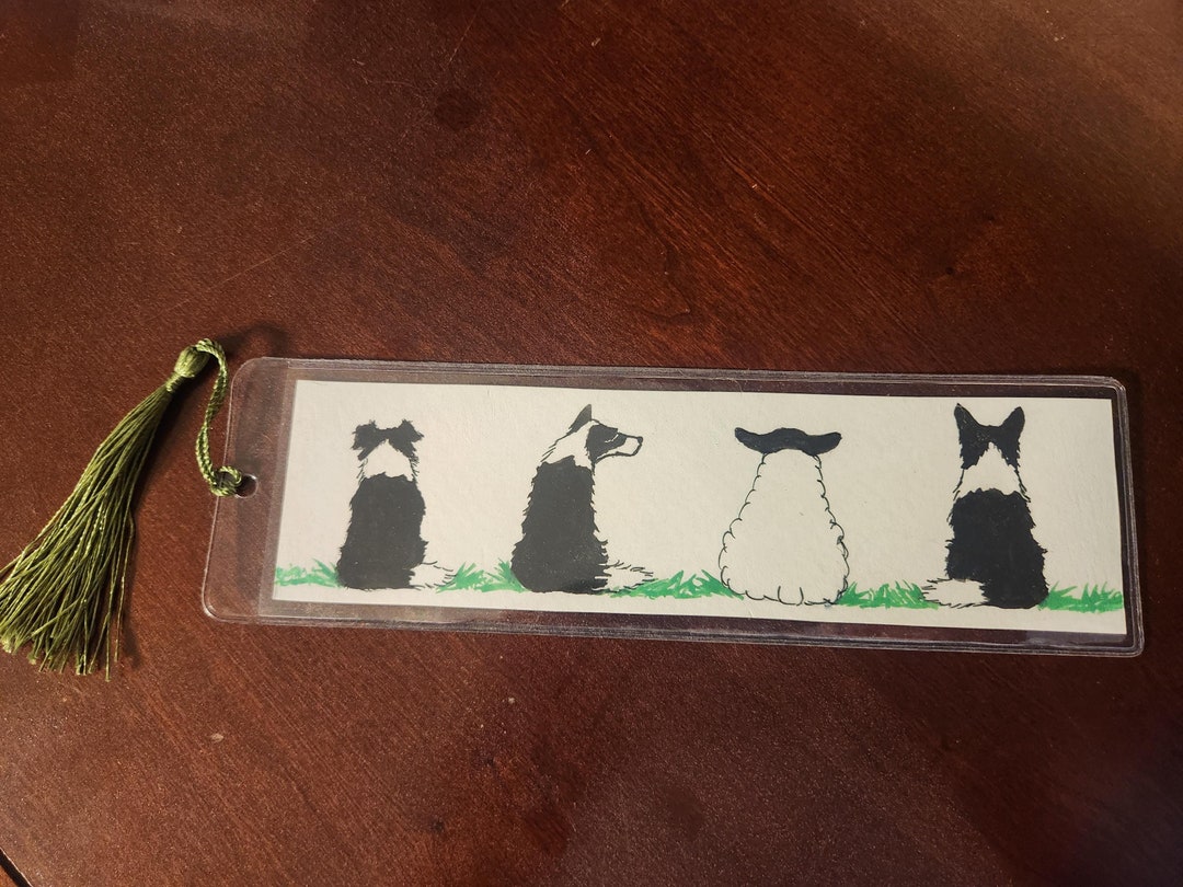 Watercolor Border Collie Bookmark - Etsy