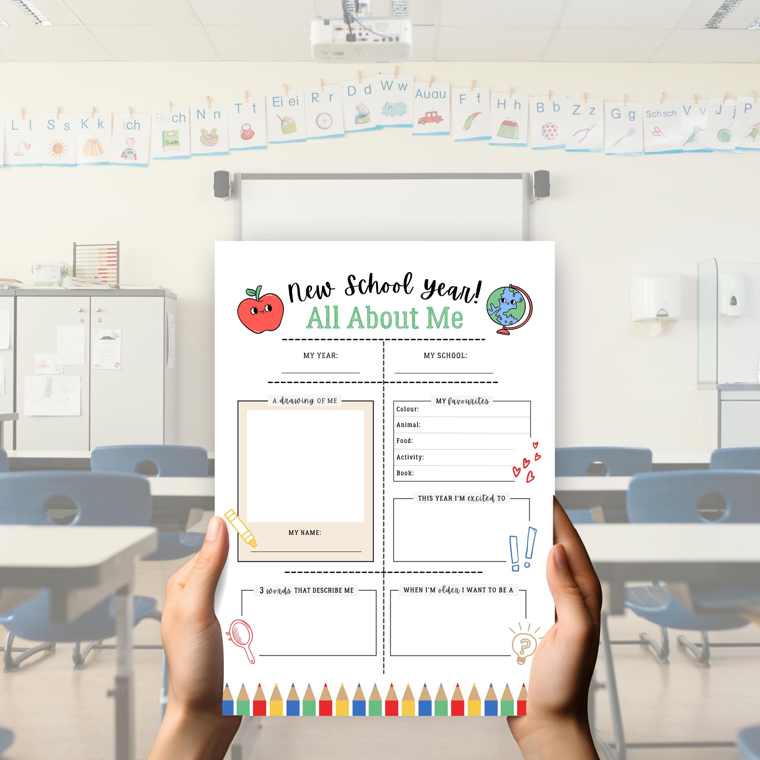 All About Me, School Keepsake, First Day of School Questionnaire ...