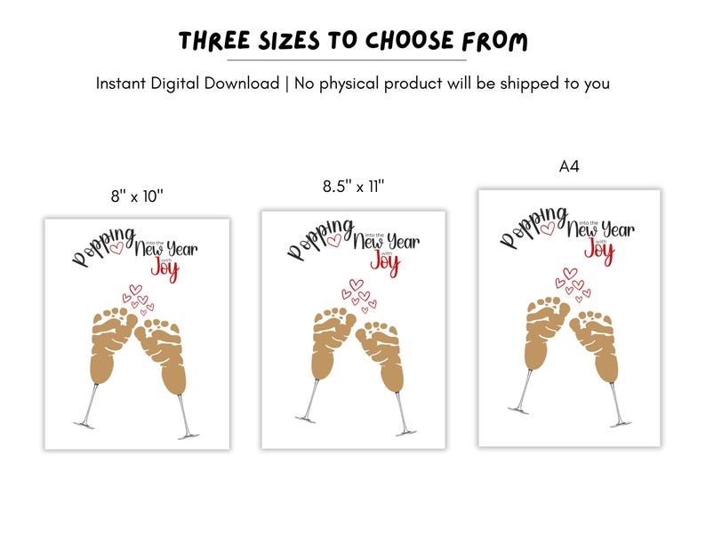 New Years Footprint Art, Baby Footprint Art, New Years Handprint, Baby ...