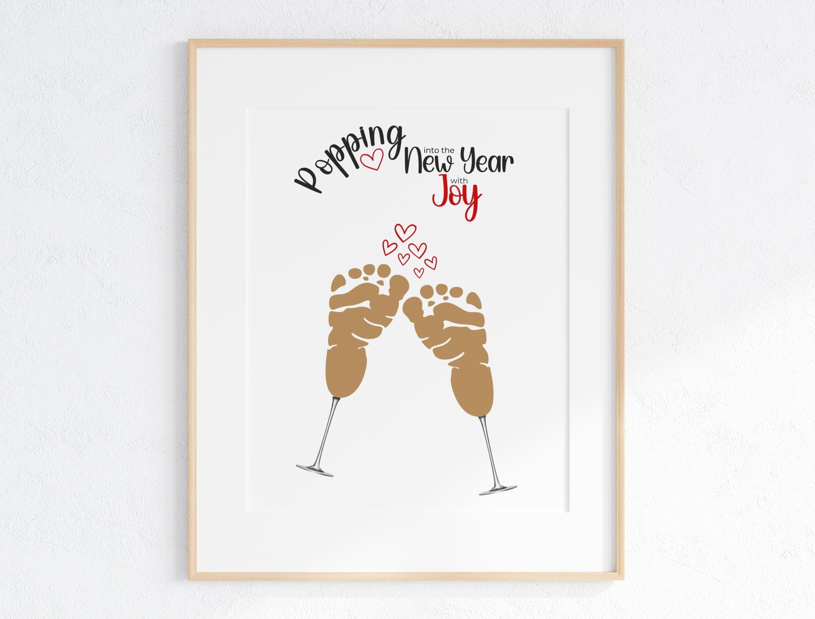 New Years Footprint Art, Baby Footprint Art, New Years Handprint, Baby ...