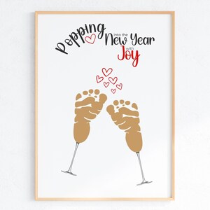 New Years Footprint Art, Baby Footprint Art, New Years Handprint, Baby ...