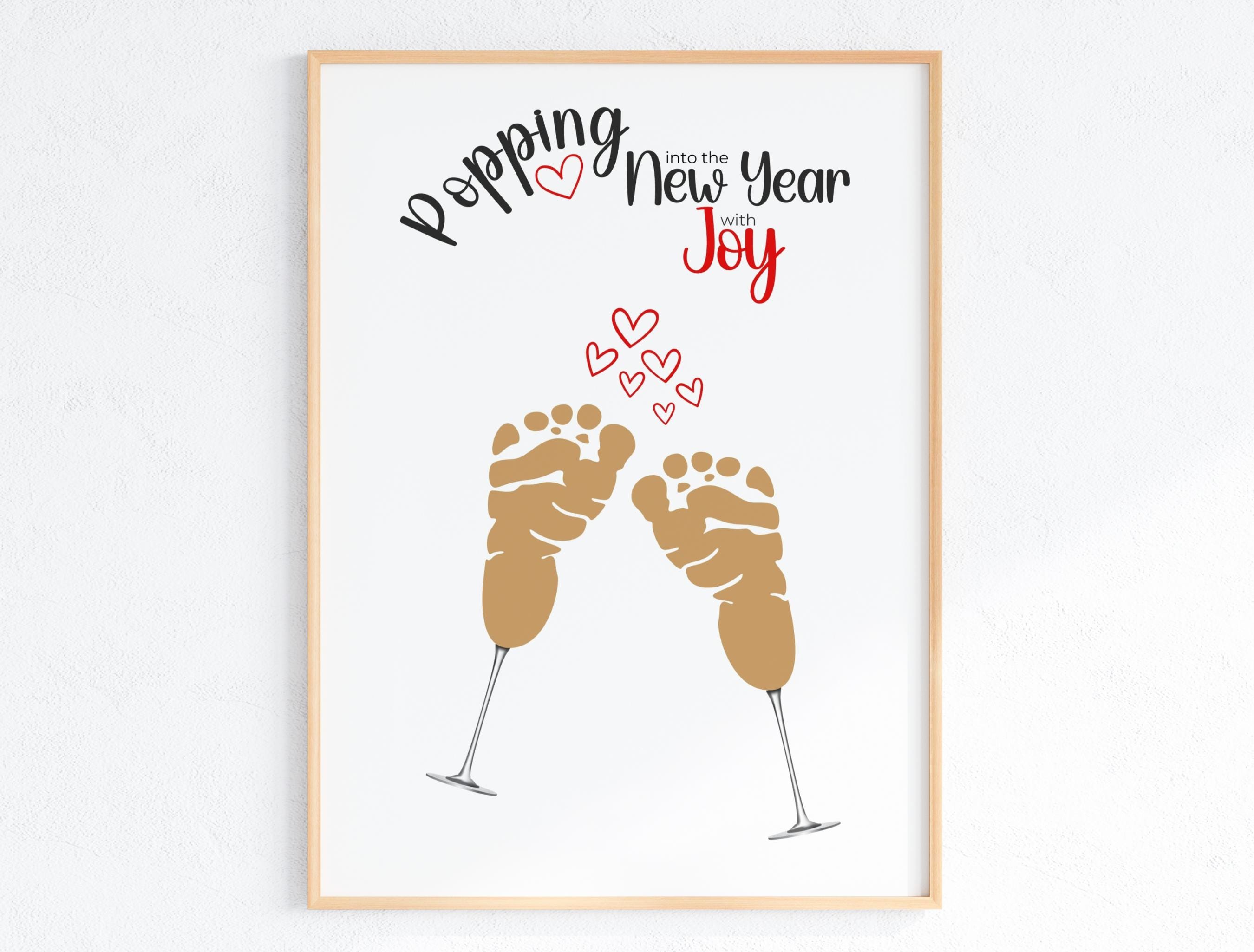 New Years Footprint Art, Baby Footprint Art, New Years Handprint, Baby ...