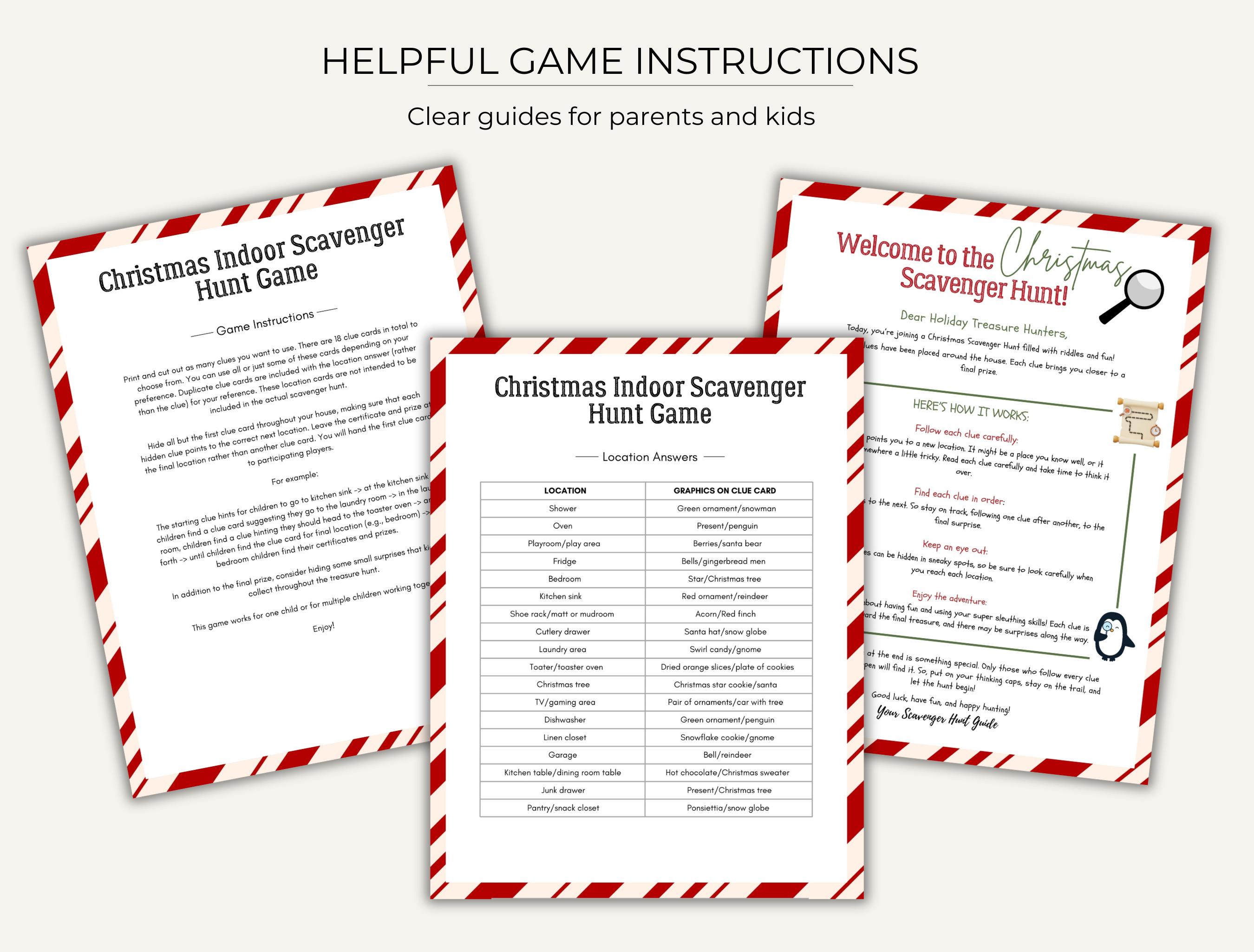 Christmas Scavenger Hunt, Christmas Scavenger Hunt for Kids, Christmas ...