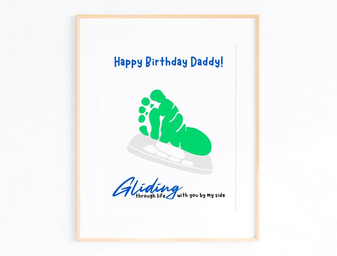 Dad Birthday Footprint Craft, Footprint Art Toddler Gift for Dad ...