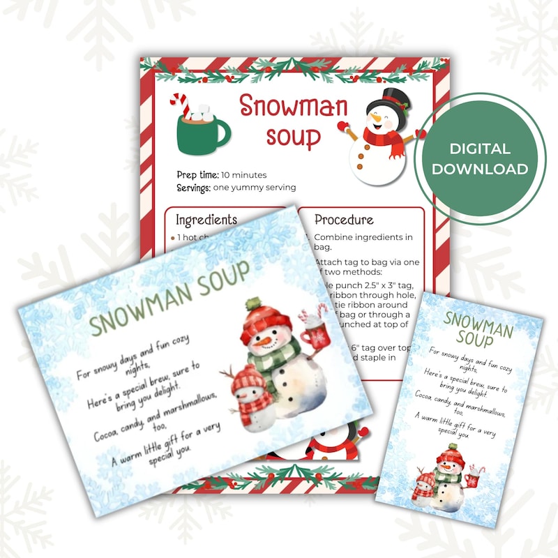 Snowman Soup Poem - Etsy