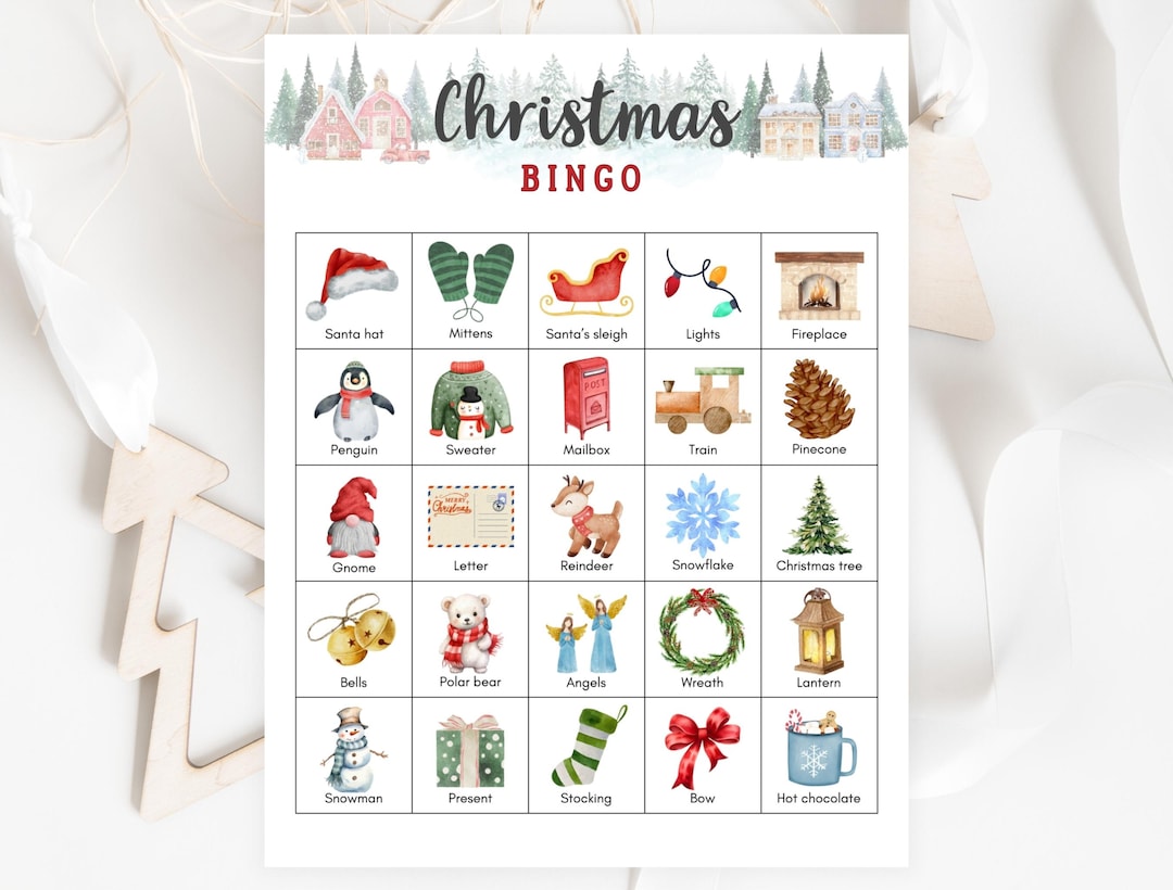 Christmas Bingo, Holiday Bingo, Office Party Game, Christmas Family ...