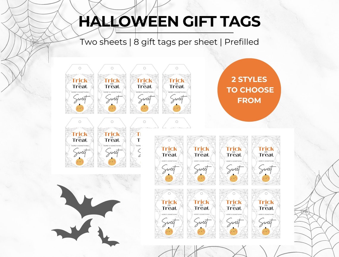 Halloween Gift Tags, Halloween Treat Tags, Happy Halloween Gift Tag ...