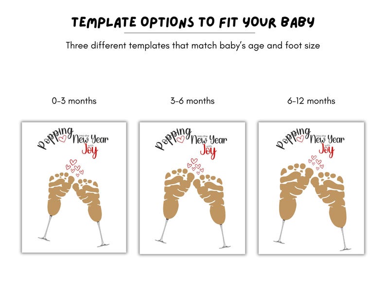 New Years Footprint Art, Baby Footprint Art, New Years Handprint, Baby ...