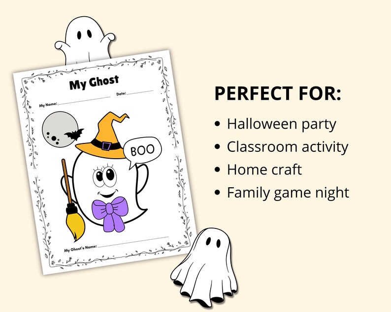 Editable Adopt a Ghost Buddy Template Bundle, Build a Ghost Halloween ...