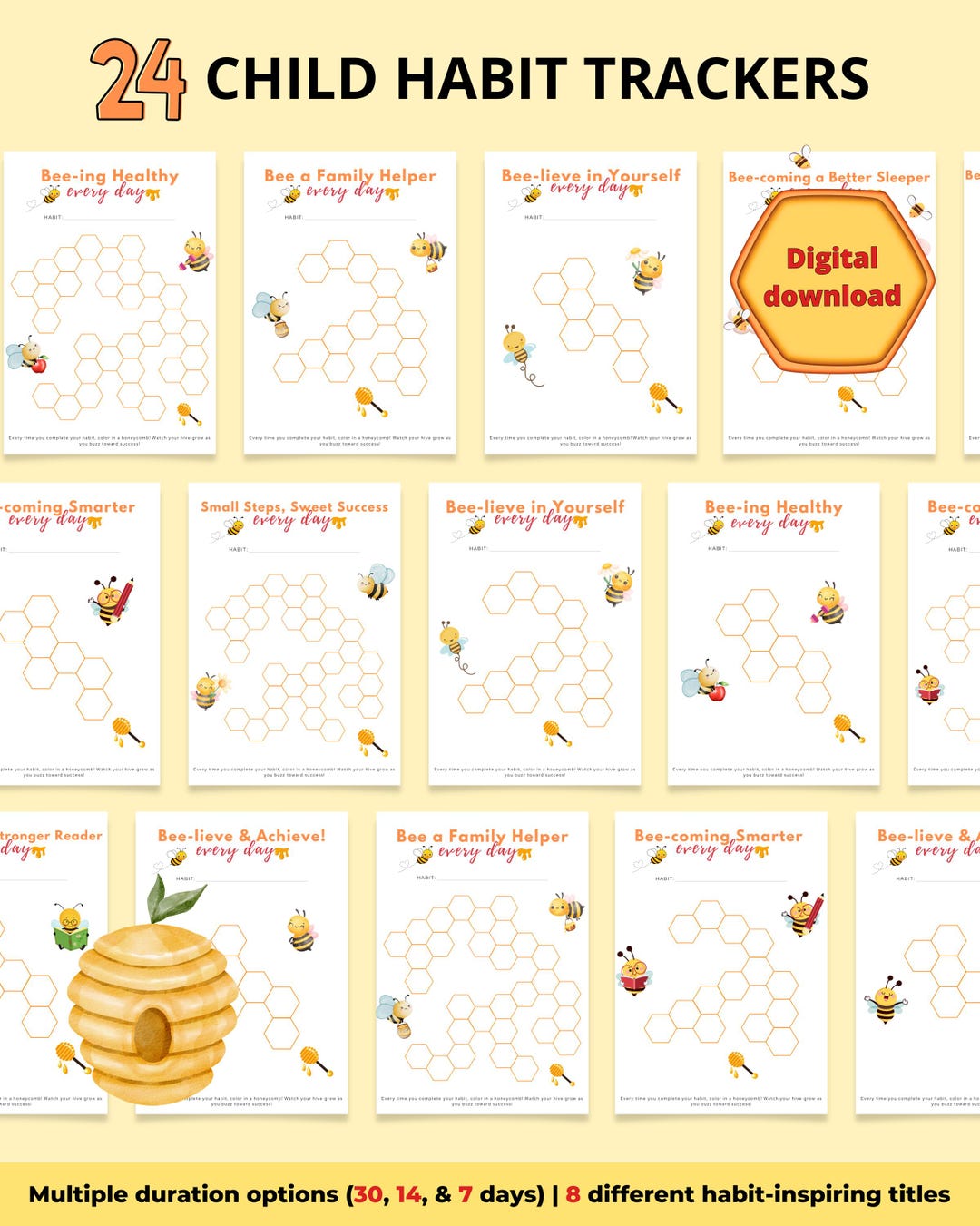 Kids Habit Tracker | Daily Habit Tracker for Kid | Weekly Habit Tracker ...