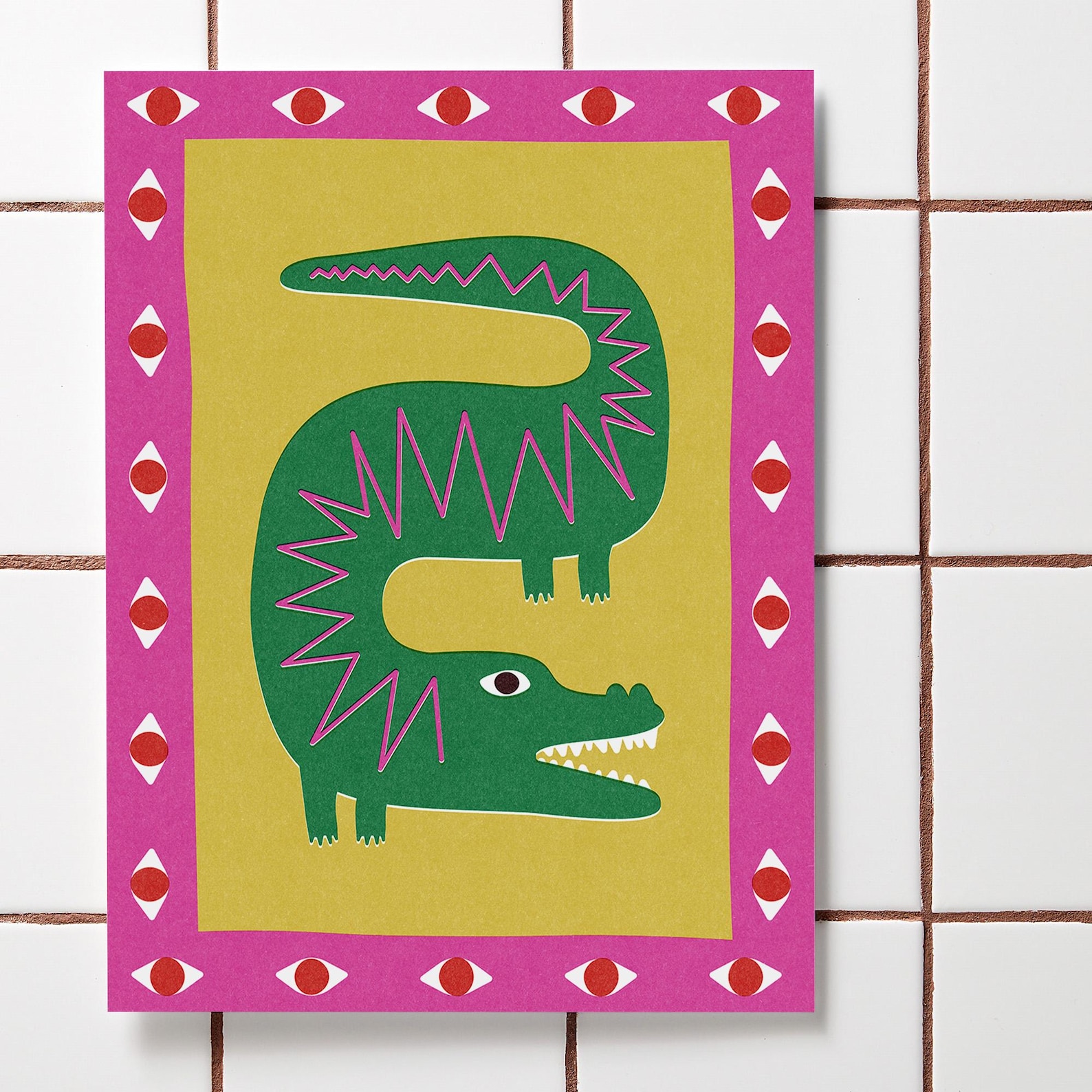 Colorful Crocodile Art Print, Quirky Wall Art, Poster for Kids, Wall ...