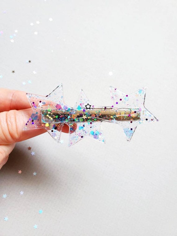 Magical Triple Star Glittery 3-inch Resin Acrylic | Etsy