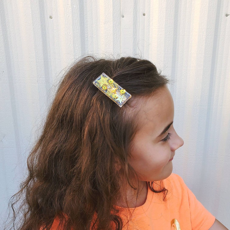 Fool's Gold | Resin | Acrylic | Glitter | Hair Clip | - Etsy