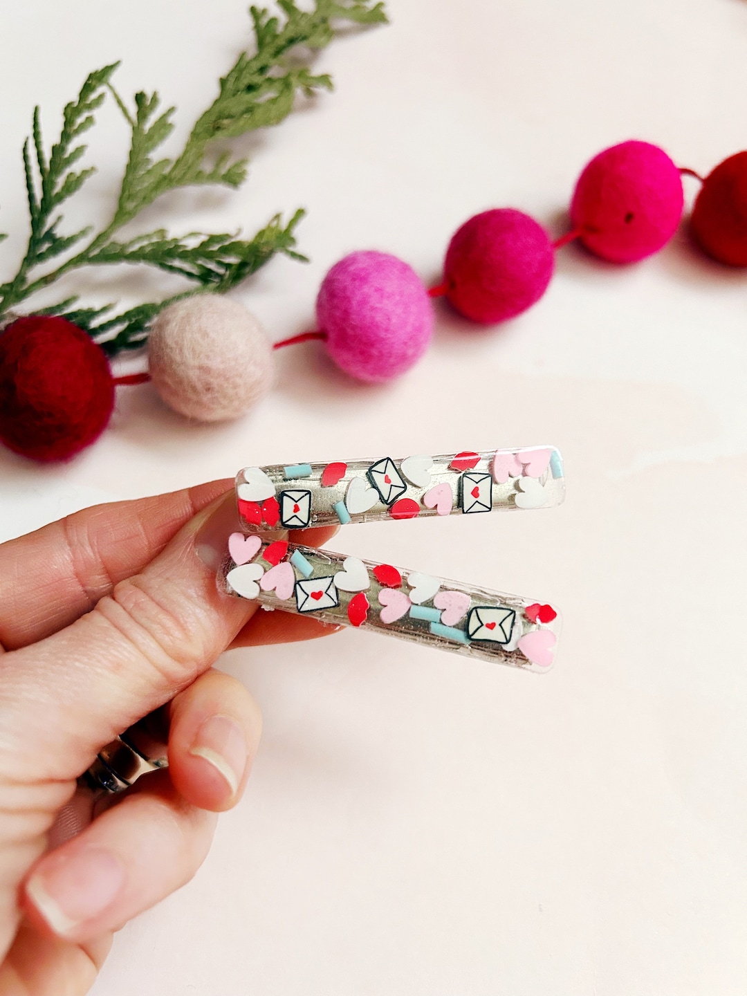 Love Letters Resin Acrylic Confetti Hair Clip - Etsy