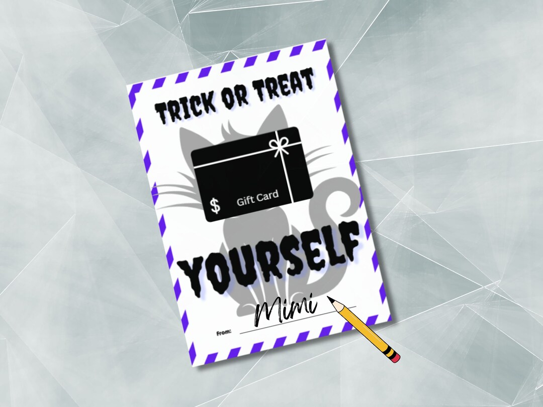Halloween Gift Card Holder, Printable Gift for Halloween, Trick or ...