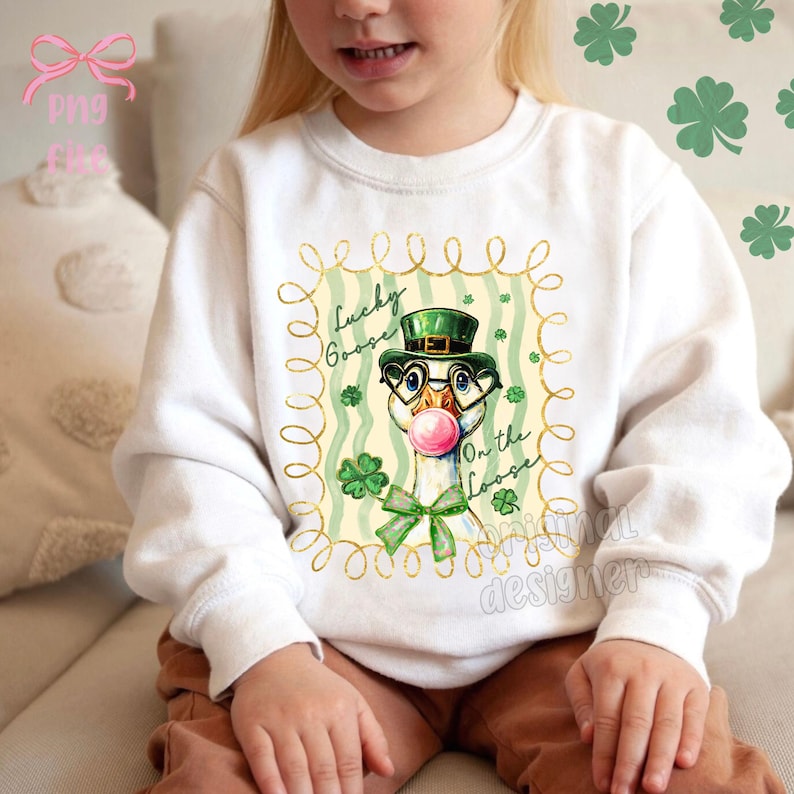 Retro St Patrick's Day PNG, Goose Wearing Glasses Sublimation, Lucky ...