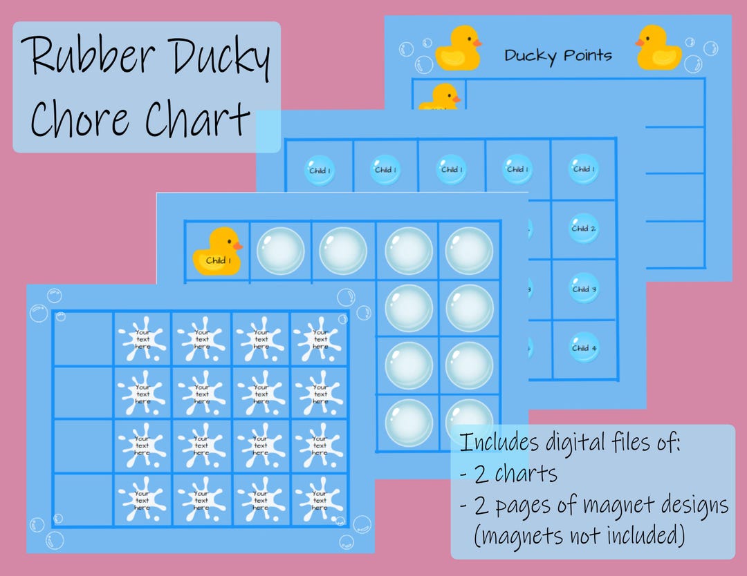 Rubber Ducky Chore Chart Canva Template - Etsy
