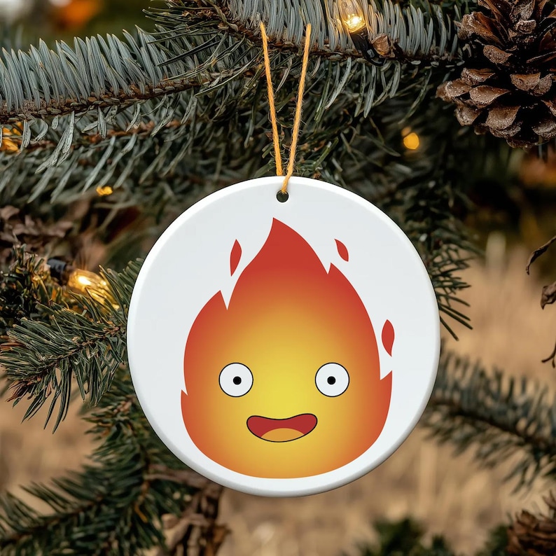 Ceramic Ornament, Howl's Moving Castle Calcifer Inspired Christmas ...