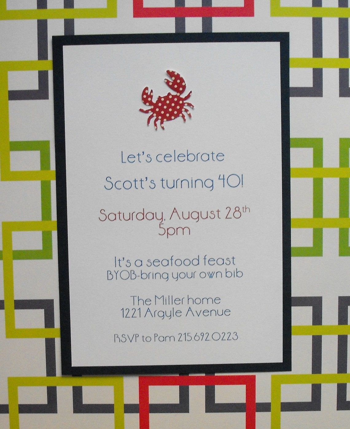 Crabby Party Invite and Thank You Set - Etsy