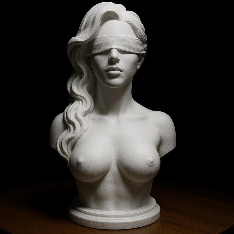 Blindfolded Woman Bust STL File 3D Printable Female Sculpture for FDM ...