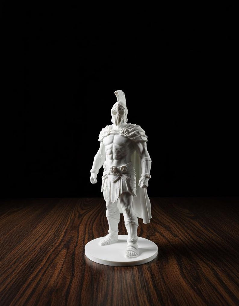 Gladiator Warrior STL File 3D Printable Armored Statue Fantasy War ...