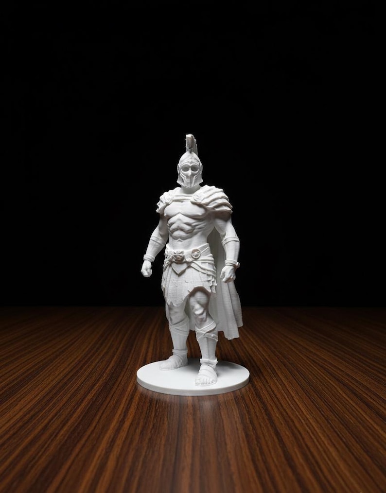 Gladiator Warrior STL File 3D Printable Armored Statue Fantasy War ...