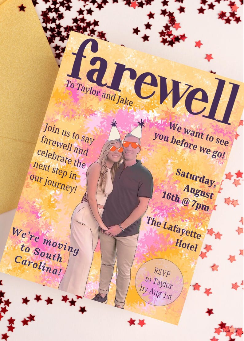 Personalized Farewell Invitation, Custom Farewell Party Invitation ...