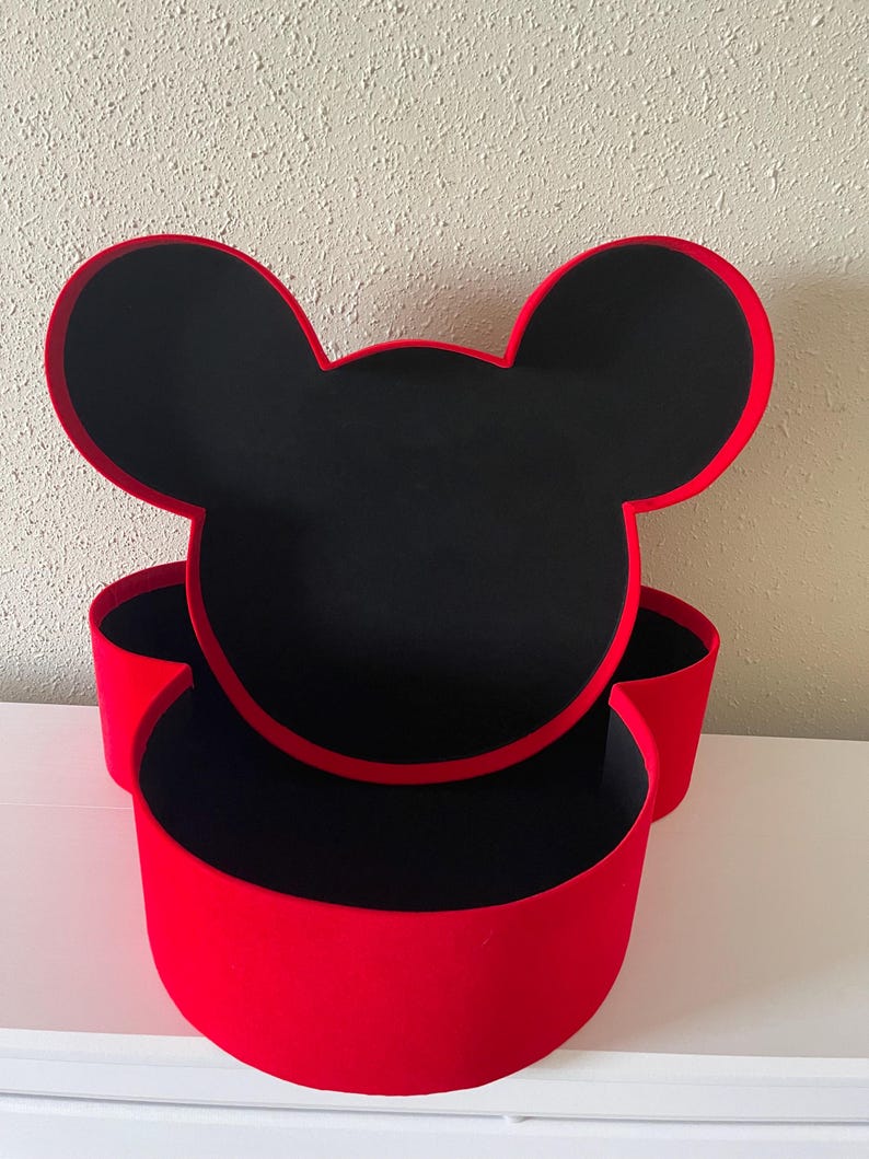 Handmade Velvet Mickey Mouse Gift Box, Custom Keepsake Basket ...