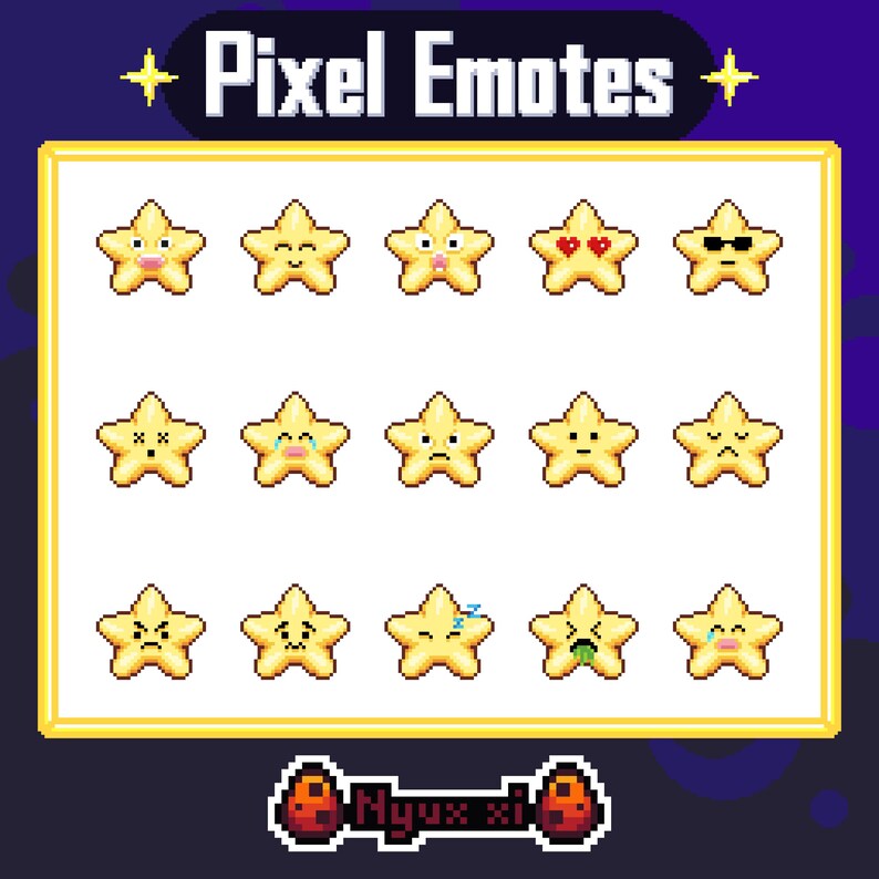 Star Emotes | Pixel Art - Etsy
