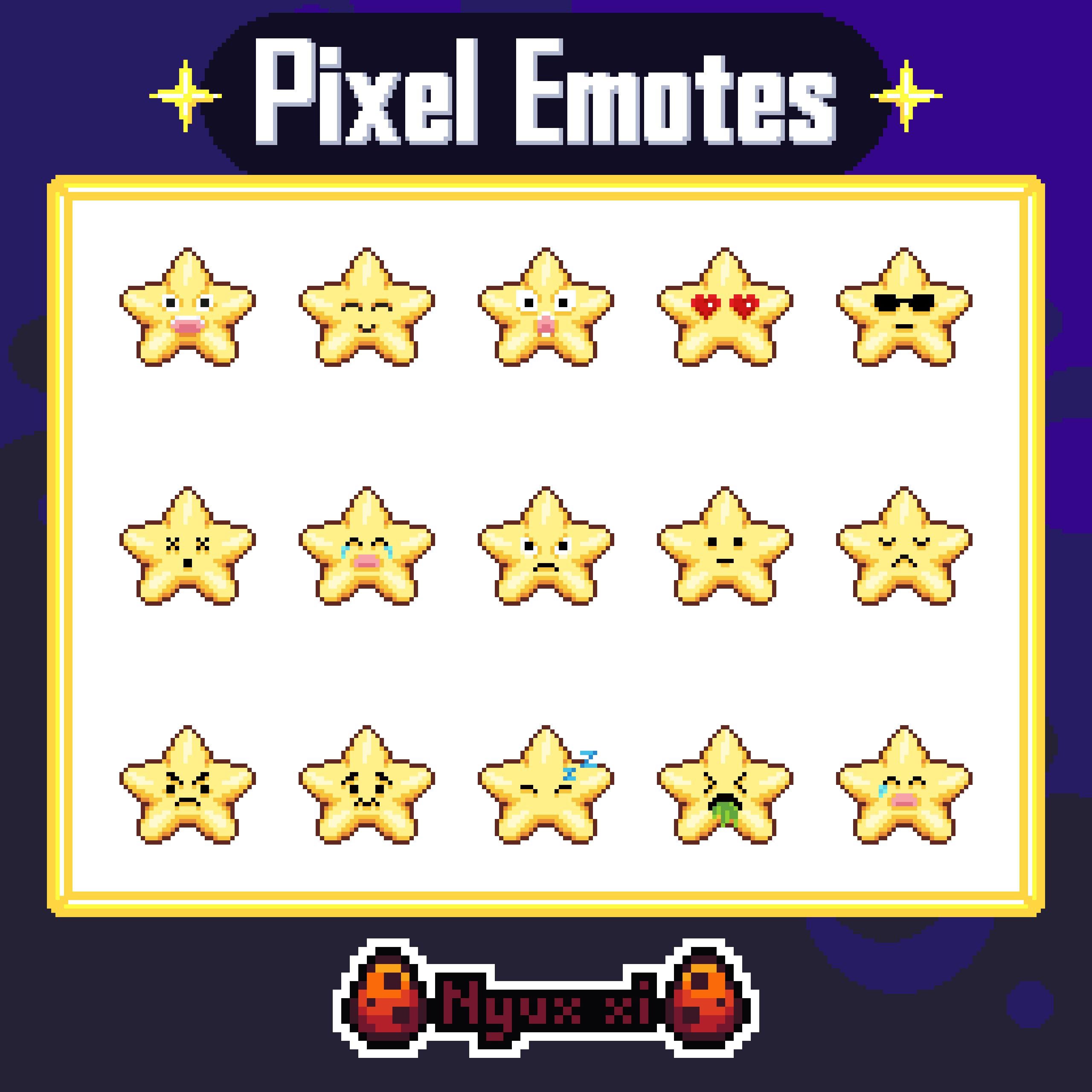 Star Emotes | Pixel Art - Etsy