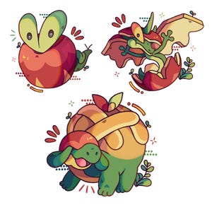 Evolution Line Charm | Applin Flapple Appletun - Etsy