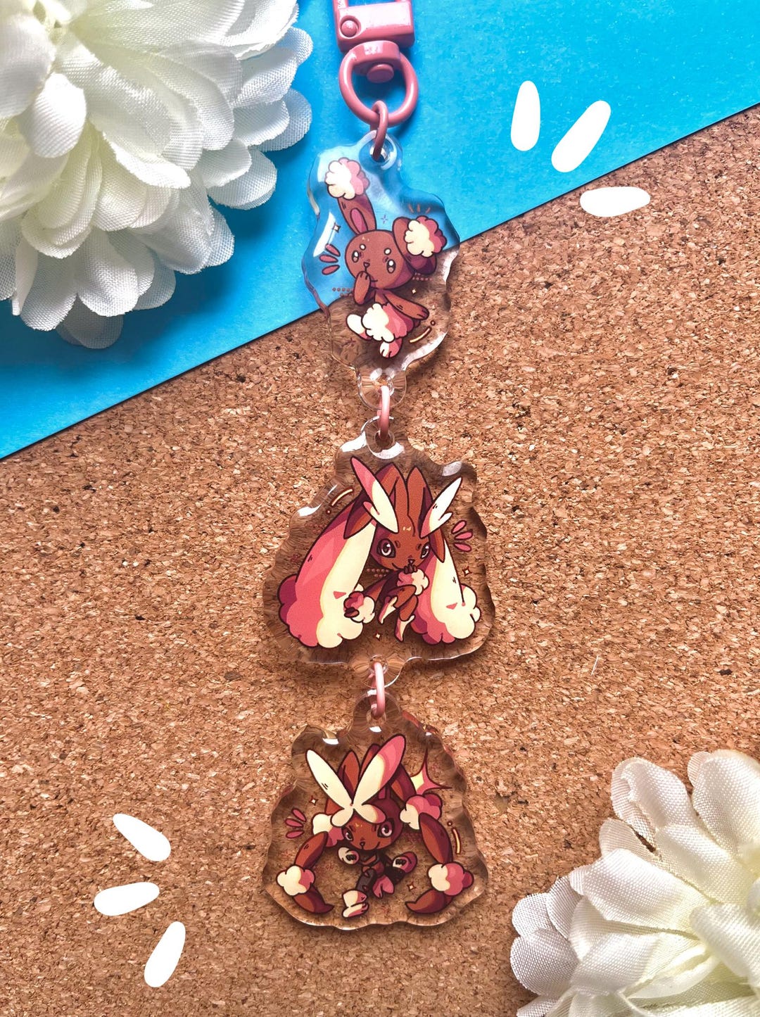 Evolution Line Charm | Buneary Lopunny Mega Lopunny - Etsy