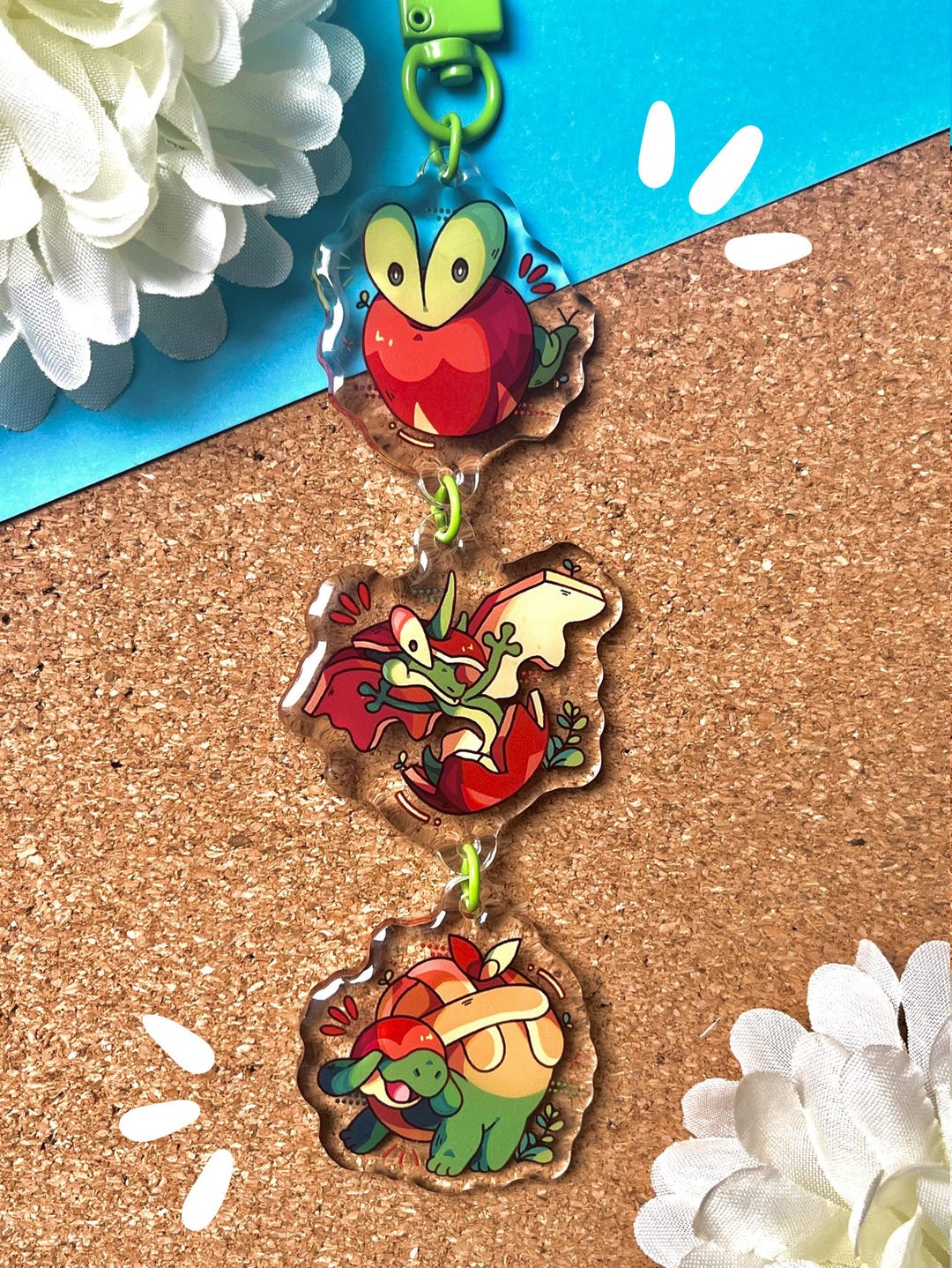 Evolution Line Charm | Applin Flapple Appletun - Etsy