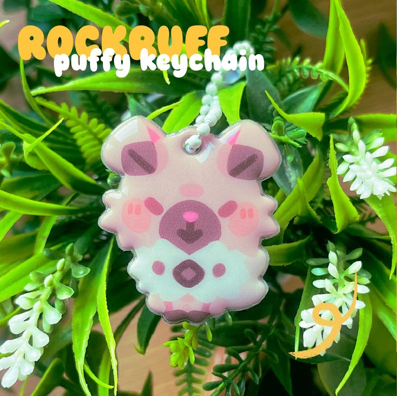 Puffy Keychains | Pikachu, Jirachi & Rockruff - Etsy