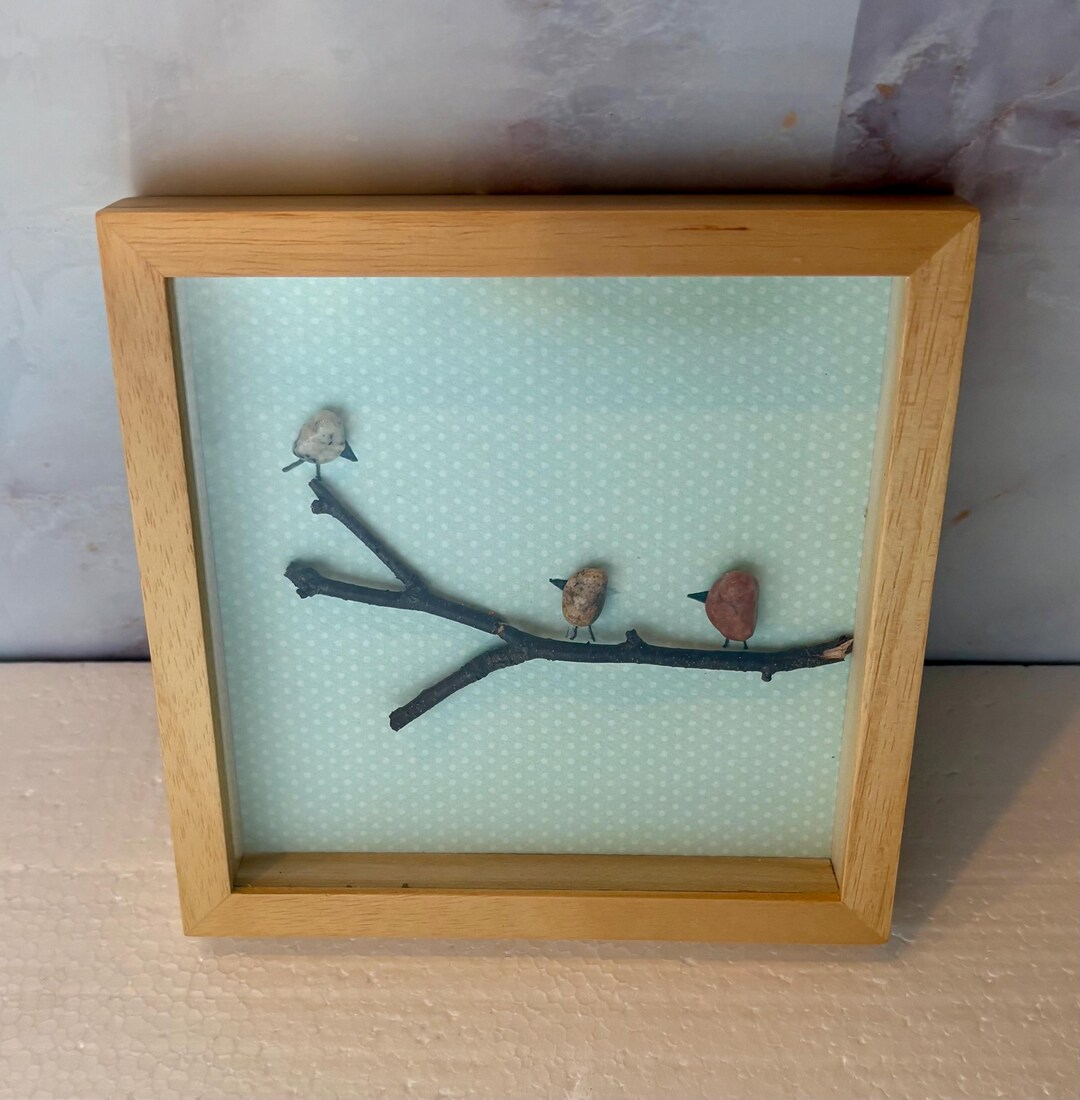 Lake Huron Birds on a Branch Art: Cottagecore Wood Frame - Etsy