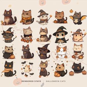 Halloween Cats Clip Art Set - Etsy