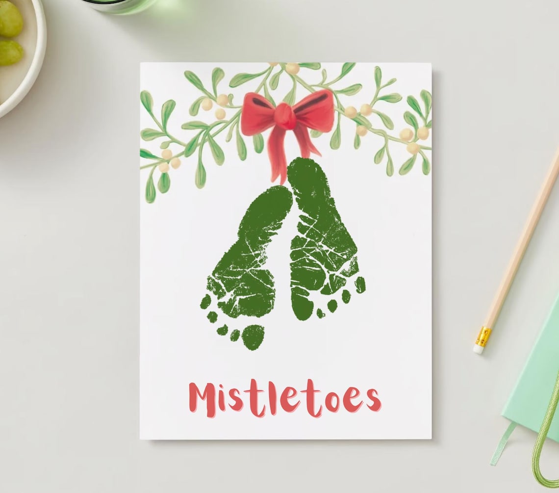 Mistletoe Footprint Christmas Craft - Etsy