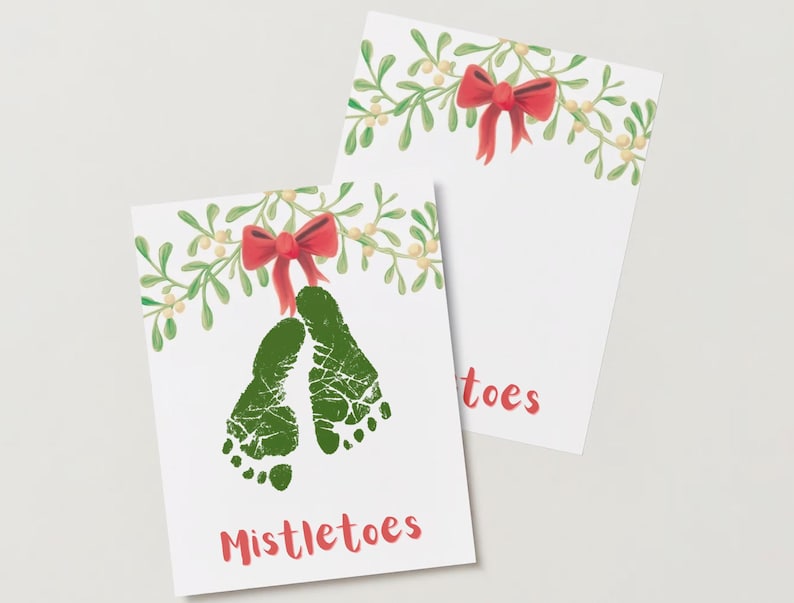Mistletoe Footprint Christmas Craft - Etsy