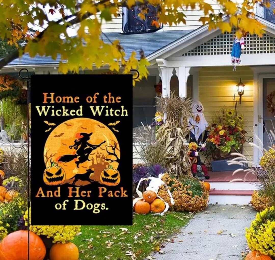 Home of the Wicked Witch and Dogs, Garden Flag - Etsy