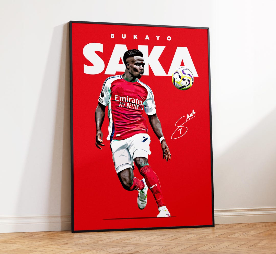 Bukayo Saka Poster, Saka Download Poster, Arsenal Football Team Poster ...