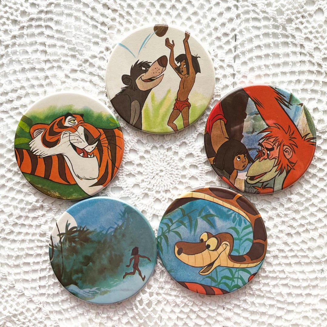 JUNGLE BOOK COASTERS Set of 5 Round Coasters Created From Recycled ...